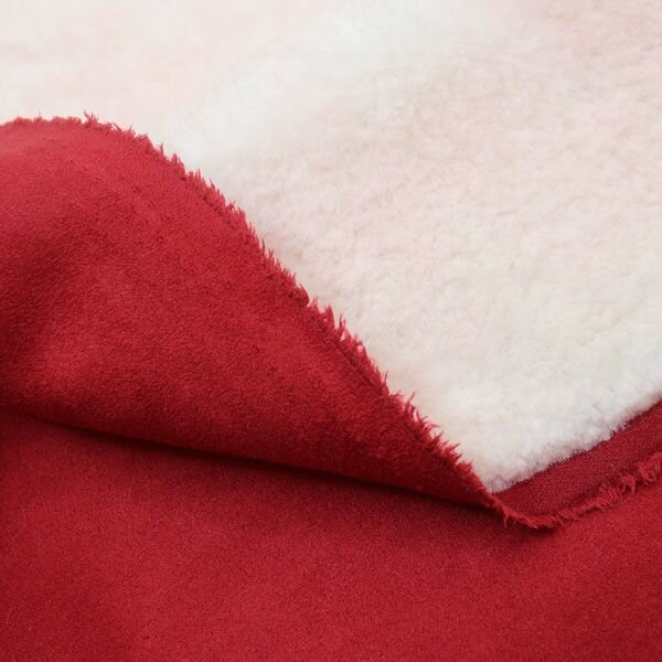 Дубленка искусственная красного цвета для шитья и рукоделия, отрез 1,4х6м
