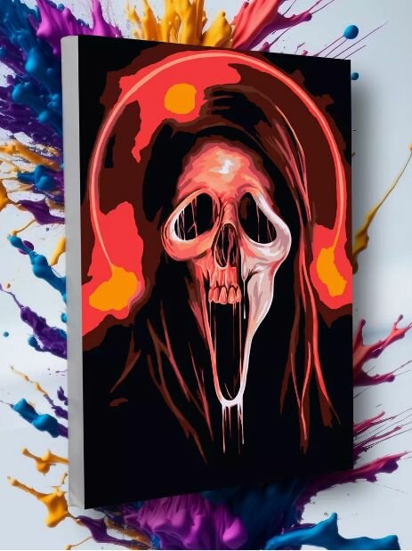 Картина по номерам Крик Призрачное лицо Страшная Маска 40*50