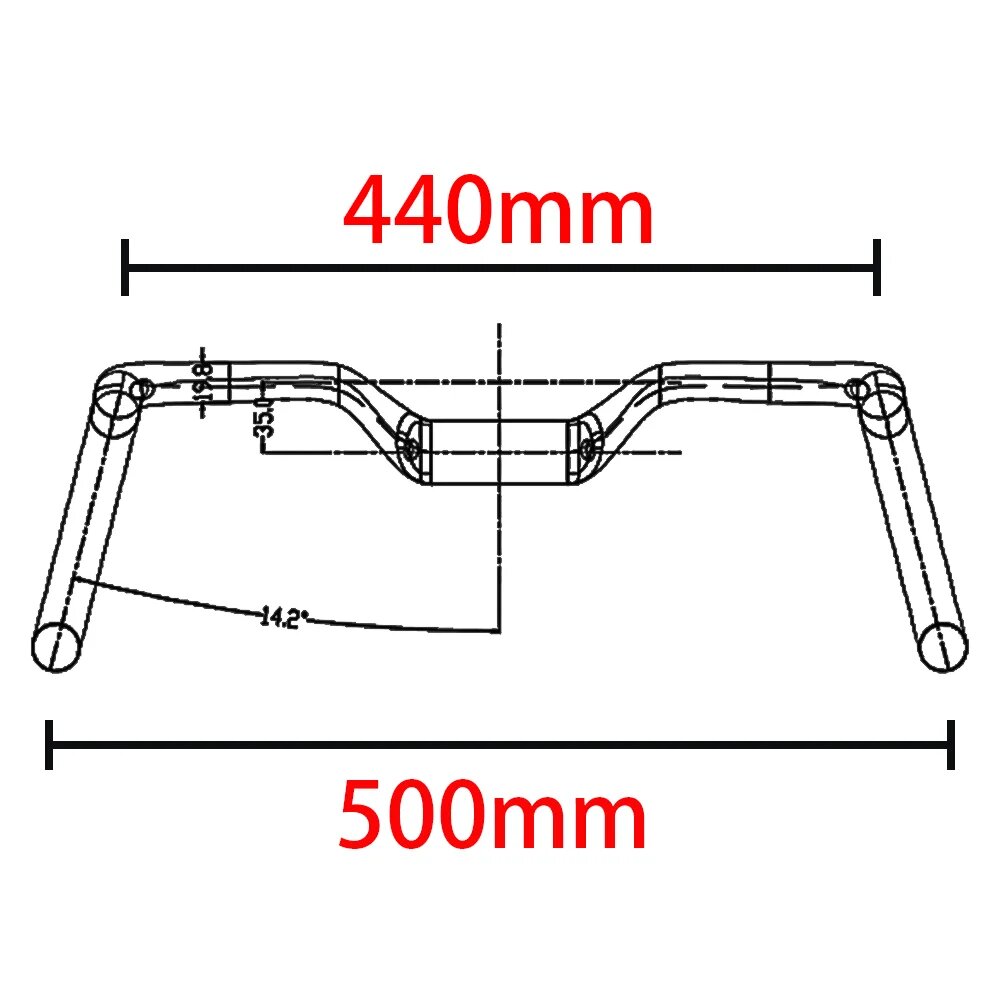 BALUGOE Карбоновый аэродинамический руль 14° для шоссейных велосипедов 440-500mm