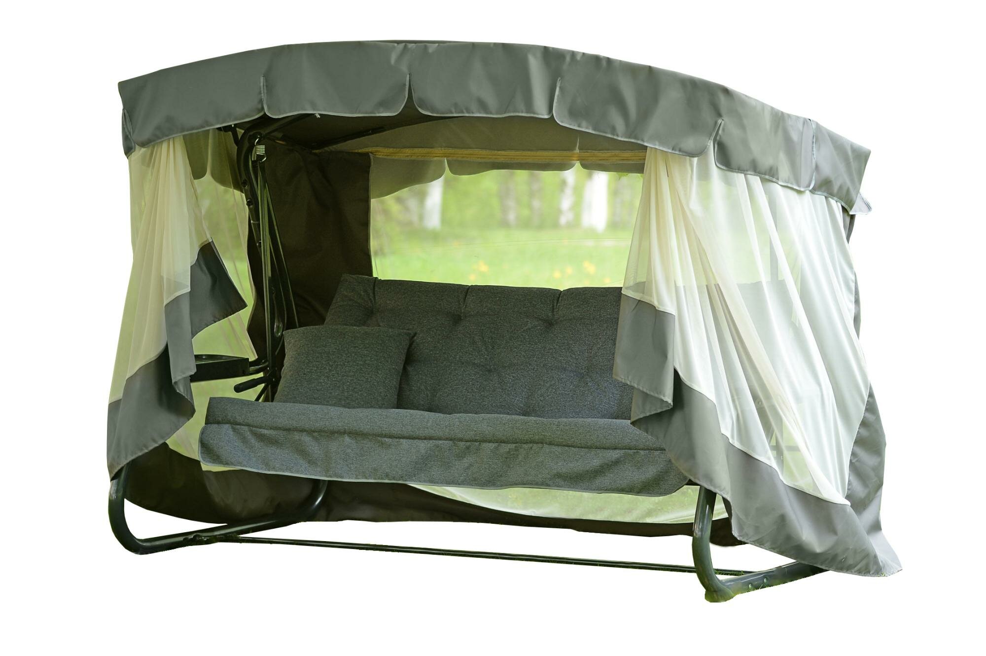 Качели садовые 4-х местные Саванна ткань папермун арт. с1452