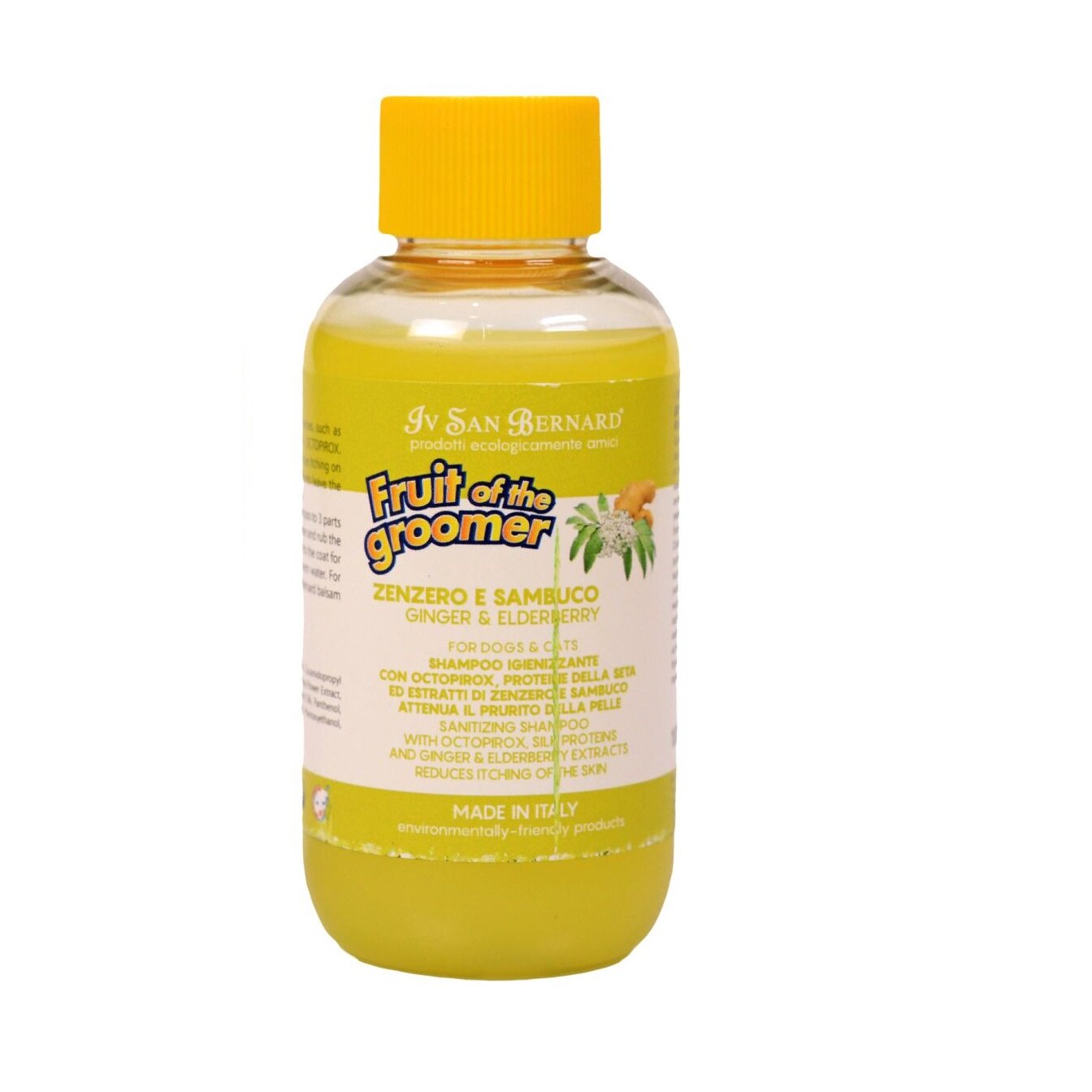 Шампунь ISB Fruit of the Groomer Ginger&Elderbery для любого типа шерсти против раздражений и перхоти 100 мл