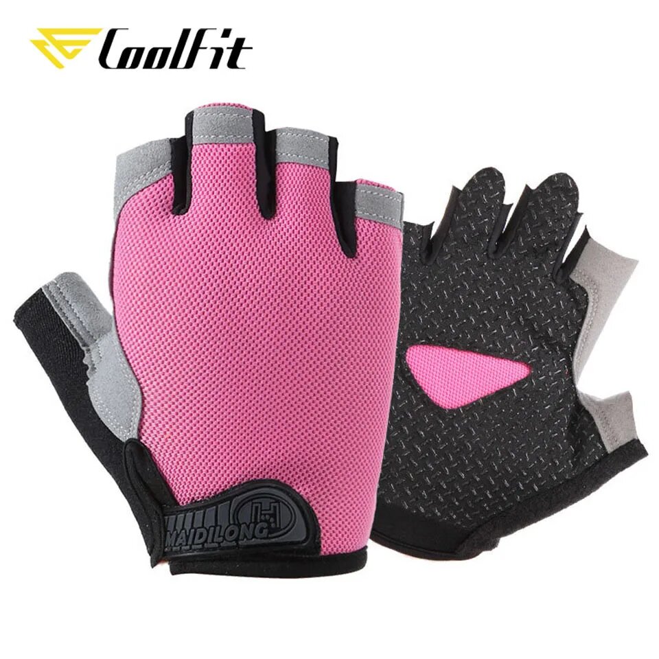 CoolFit велоперчатки спортивные, розовые, размер S