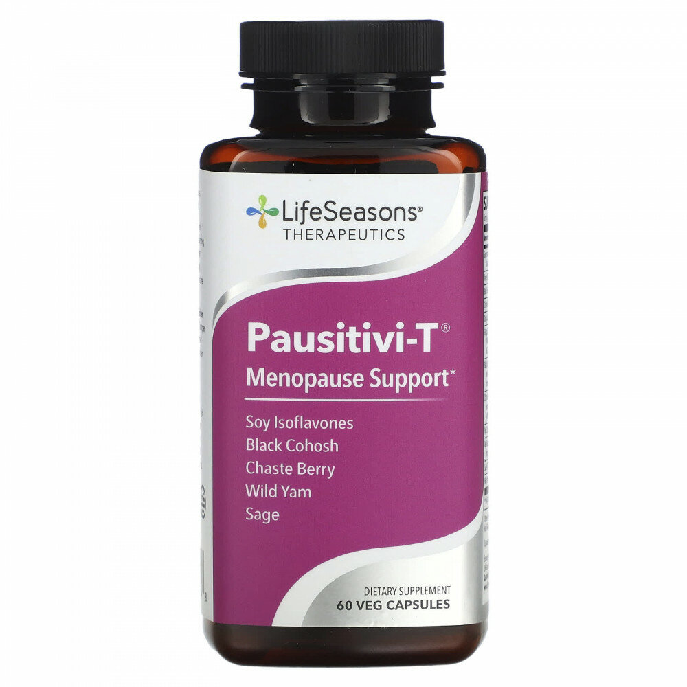 LifeSeasons, Pausitivi-T®, добавка для поддержки в период менопаузы, 60 растительных капсул