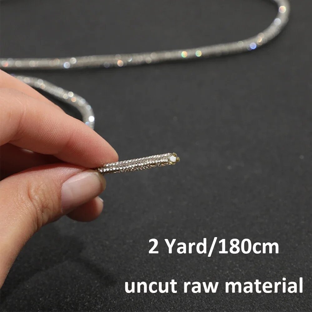 Блестящий шнур со стразами 2 ярда 4 мм