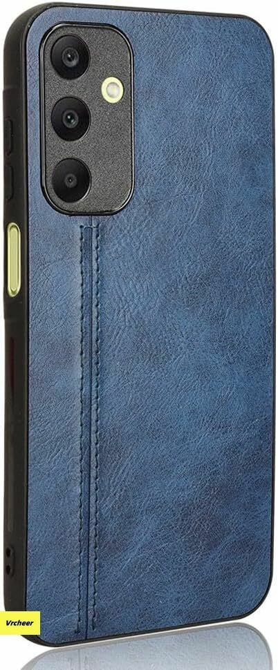 Стильный на коже чехол для Samsung Galaxy A35(Самсунг Гэлак A35) экокожи противоударный тонкий качественного износостойкого, синий