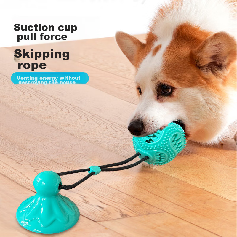 Mengdu Xing Pet Dog Toy, Suction Cup Pull Ball, Food Dispenser, Large Dog Durable Chew Toy, Teeth Cleaning, Boredom Relief Gadget, Pet Supplies