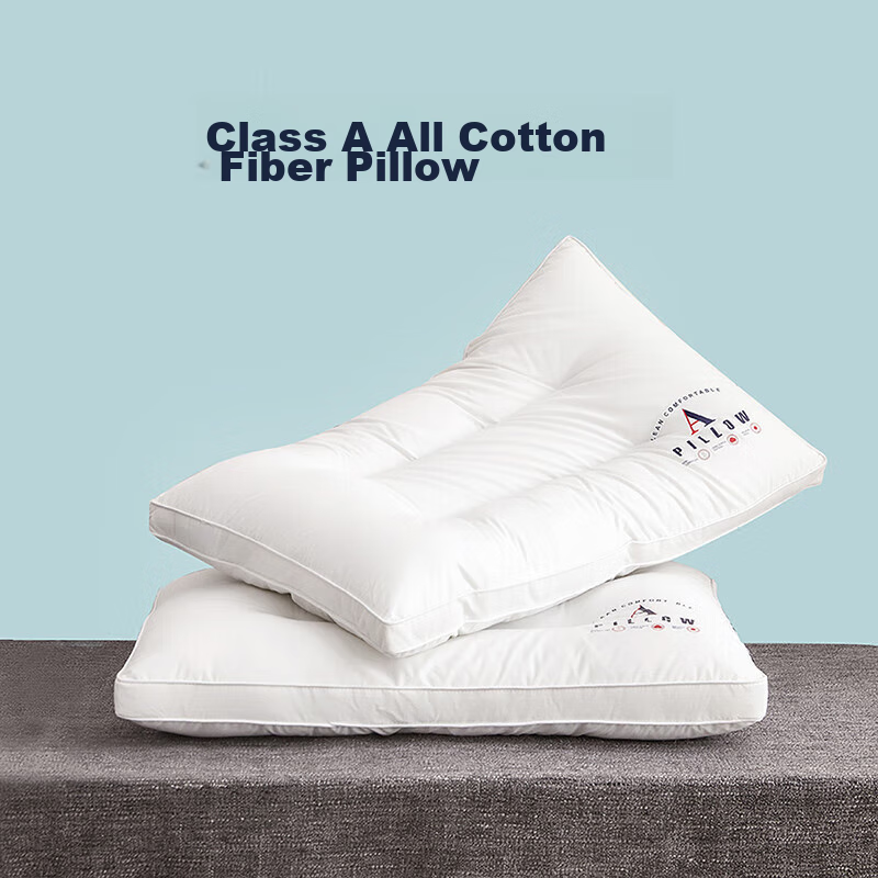 Duoxiai Pillow Core, Class A Pure Cotton Hotel-Style Pillow, Medium-Sized Zoned Soft Pillow, Height about 8cm, 74*48cm