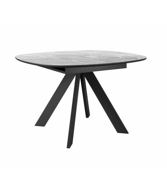 Стол Polianthes BK100 Керамика Серый мрамор/подстолье черное/опоры черные