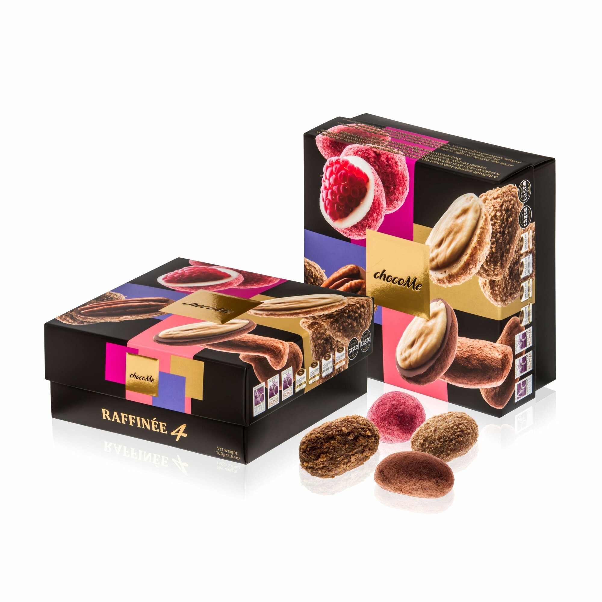 Ассорти конфет chocoMe из молочного, белого и светлого шоколада с фруктами и орехами 160 гр