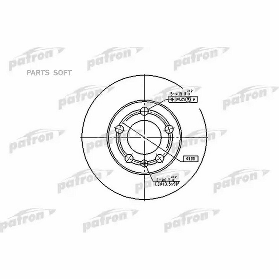 Диск тормозной передн SKODA: FABIA 99-, FABIA Combi 00-, FABIA Praktik 03-, FABIA седан 99-, VW: FOX 05-, POLO 01-, POLO седан 03- PATRON PBD4253 | цена за 1 шт