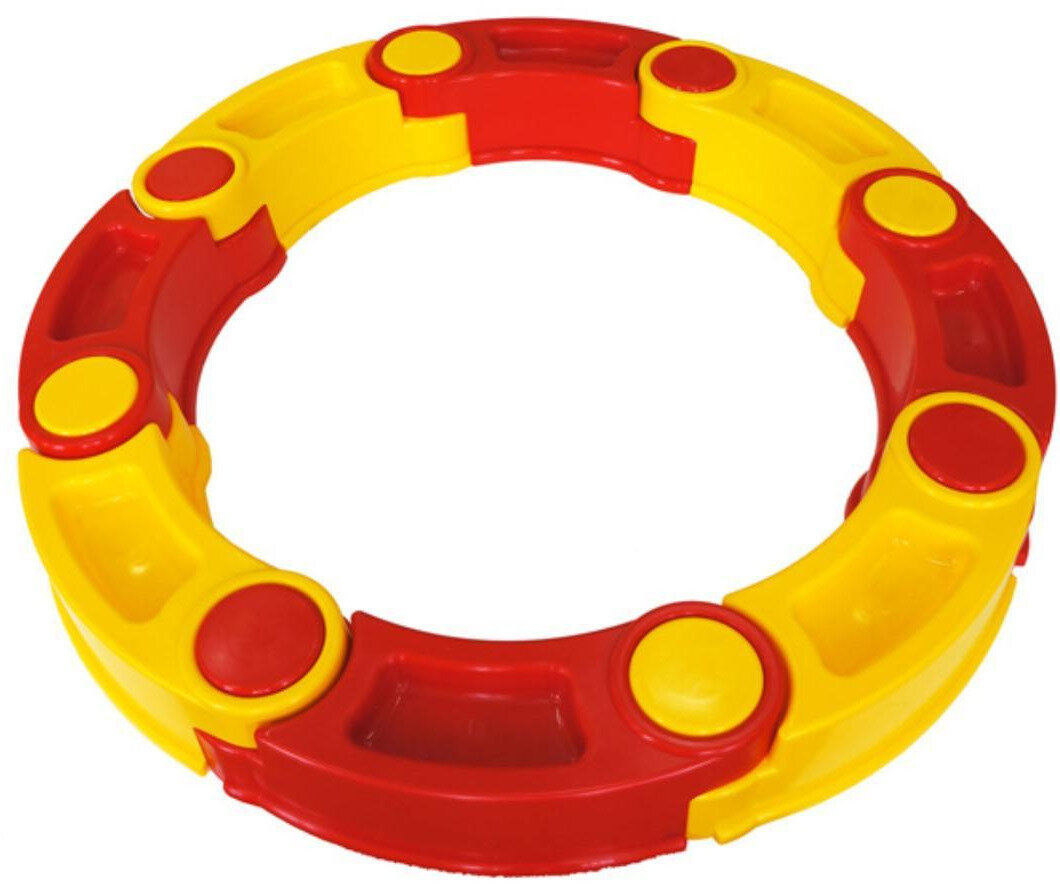 Детская пластиковая песочница для игр с кинетическим песком на даче и дома, сборная, набор из 8 элементов, диаметр 150 см