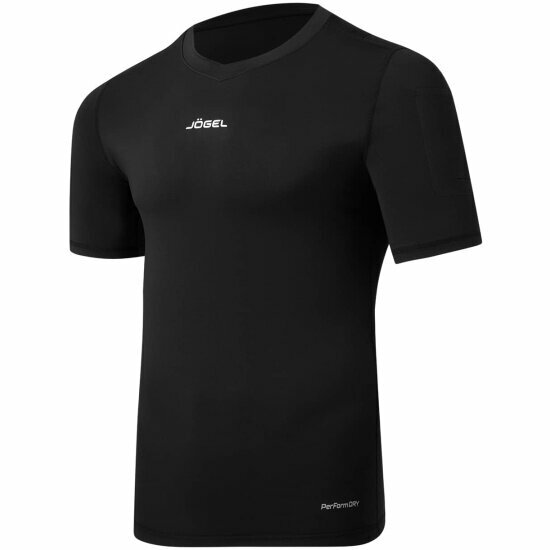 Футболка компрессионная судейская Jogel PerFormDRY Referee Baselayer Tee SS, черный, р. M