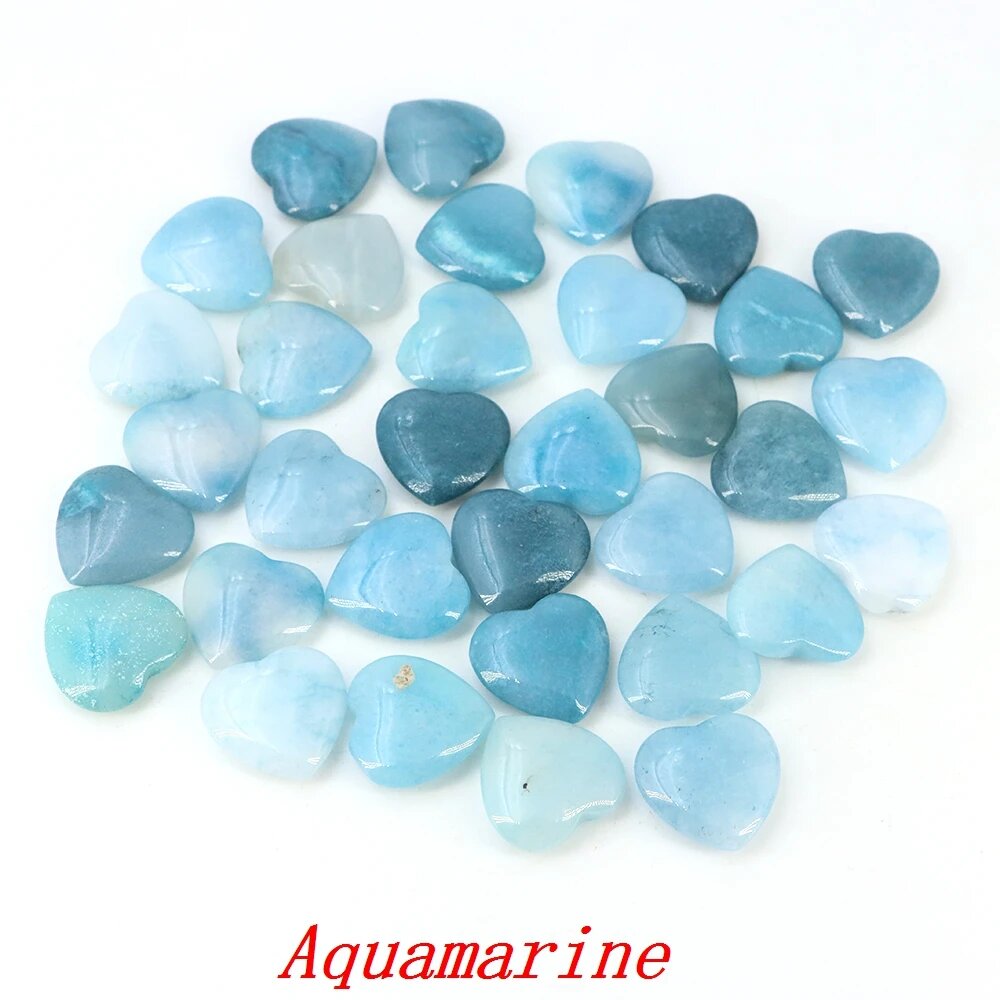 Камни LOVE 20 мм аметист агат 5pcs, Aquamarine