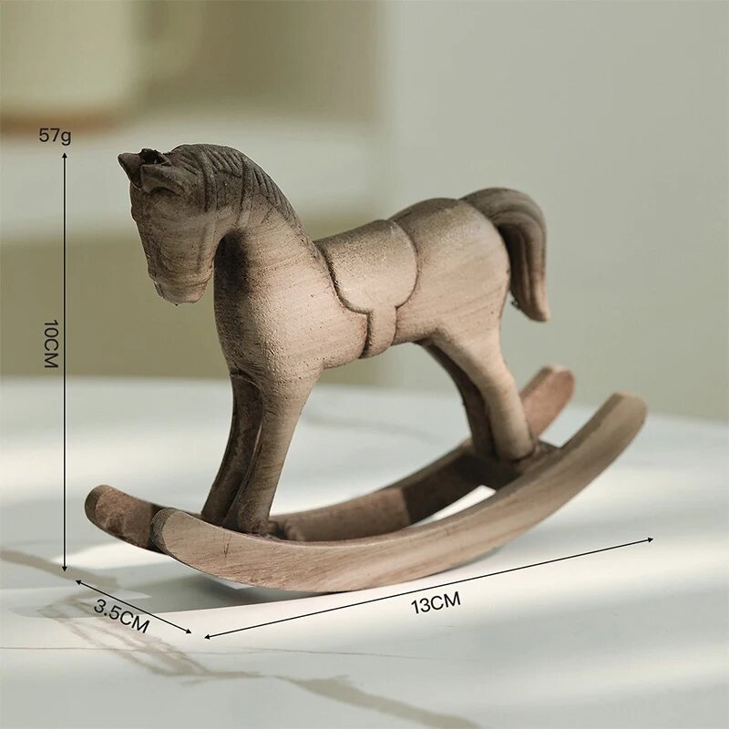 Деревянная лошадка-качалка, цвет beige gray horse