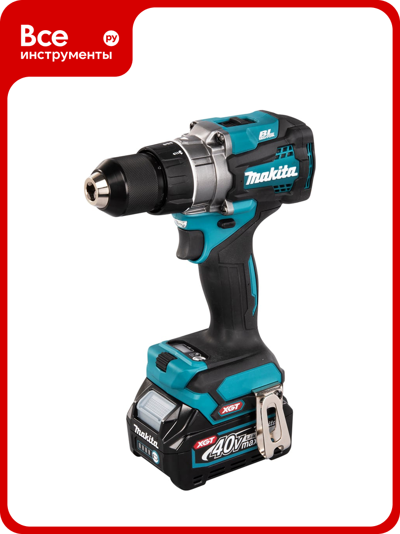 Аккумуляторная дрель-шуруповерт Makita XGT BL 40В DF001GD201, мощный