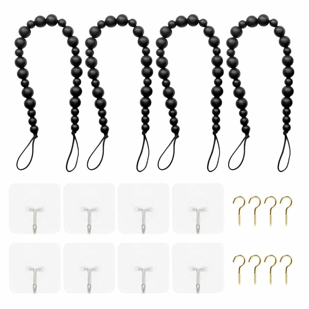 4 шт, подхват для штор из деревянных бусин в европейском и американском стиле - черный