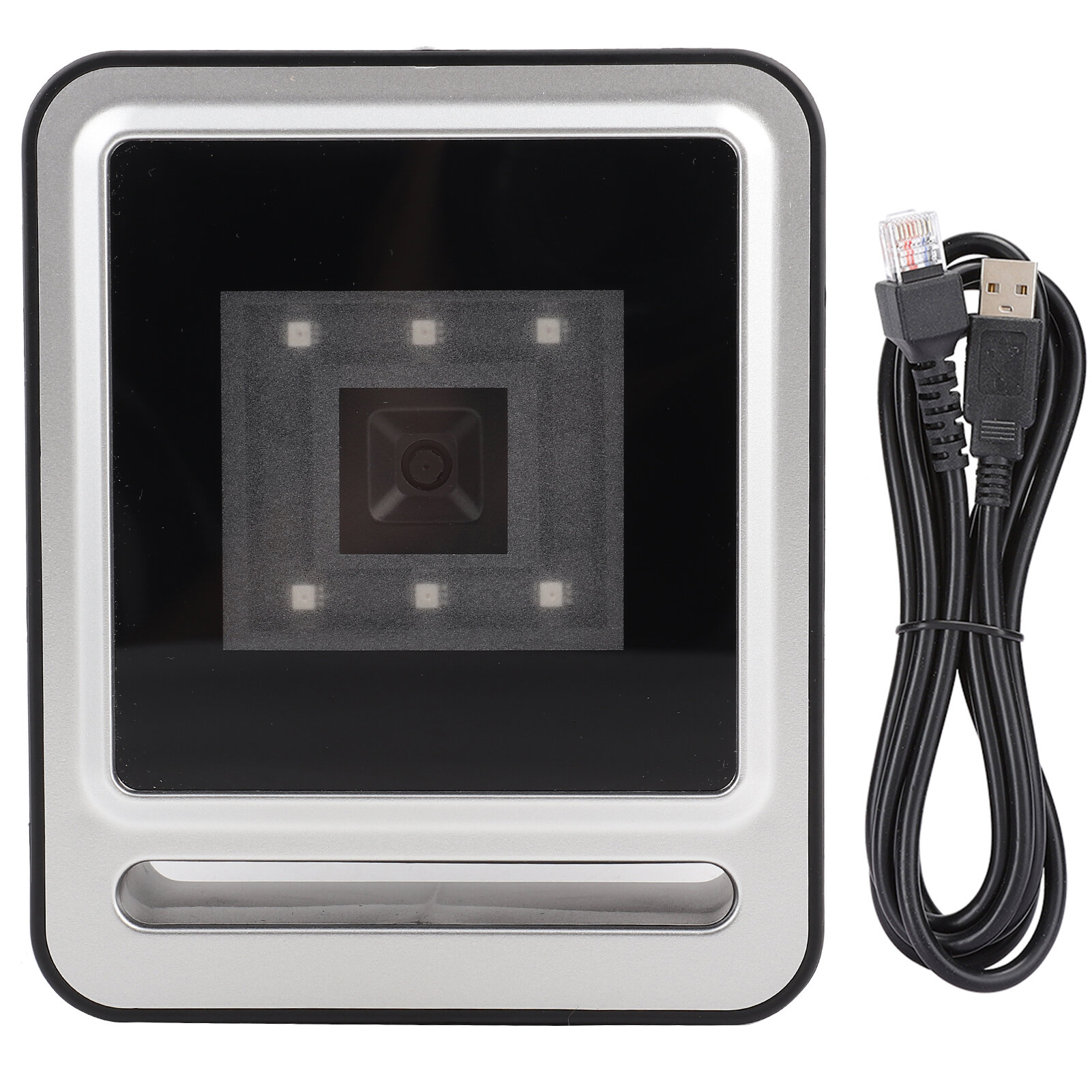 Стационарный сканер штрихкодов 1D QR 2D HandsFree Настольный считыватель штрихкодов с USB-кабелем и светодиодной подсветкой