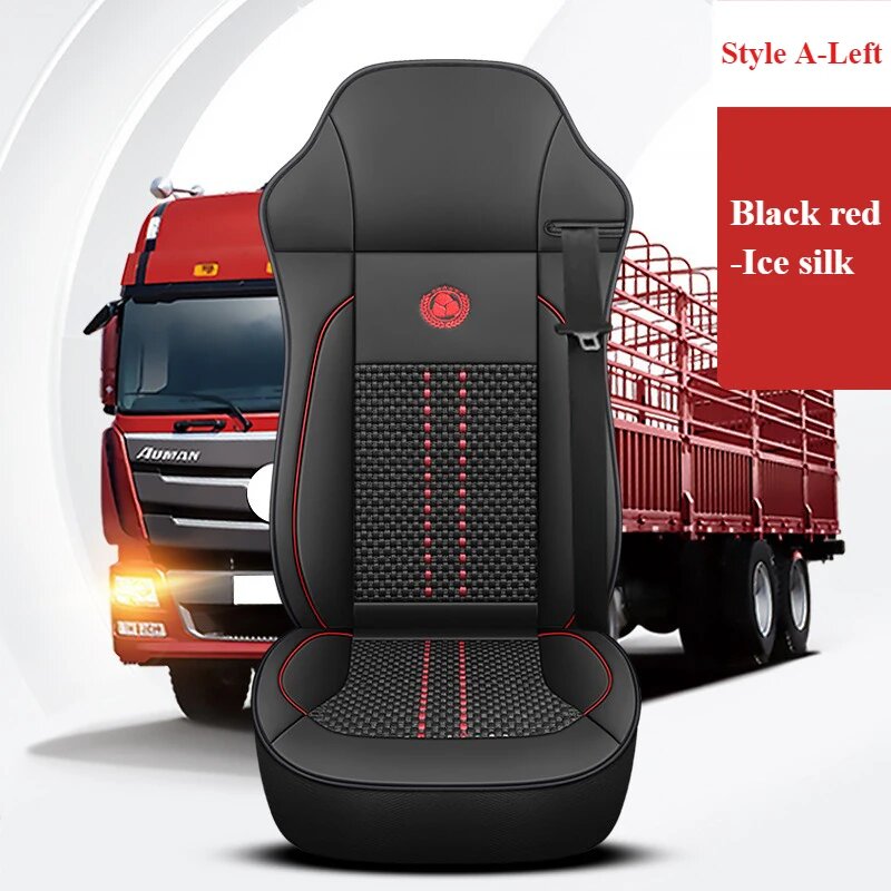 Чехол на сиденье большого грузового автобуса, тяжелая подушка для SITRAK SCANIA Volvo Benz Renault DAF IVECO Hino ISUZU TATRA Peterbilt A - Red -Left -Ice