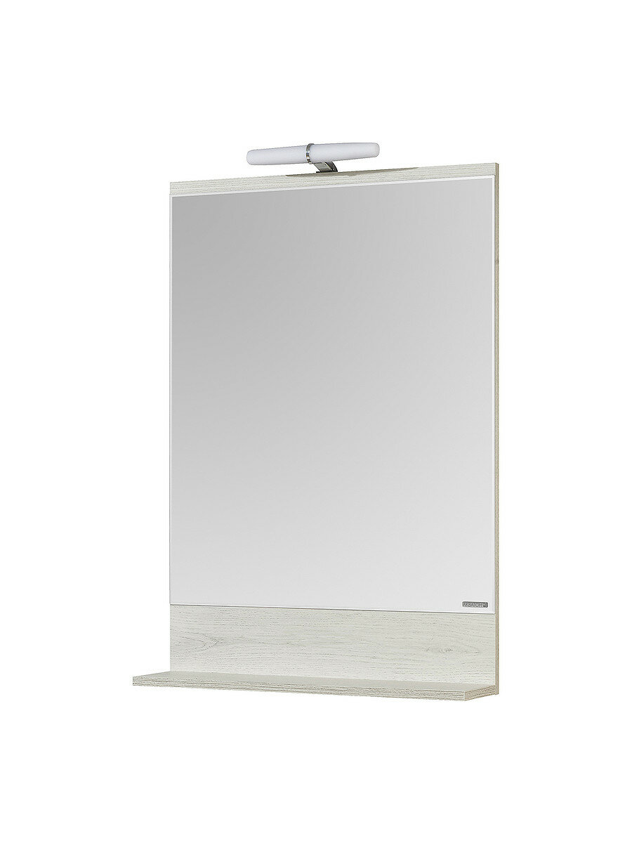 Зеркало AQUATON Бекка 60 (600x152x720мм) с подсветкой и полкой, цвет: дуб сомерсет 1A214302BAC20