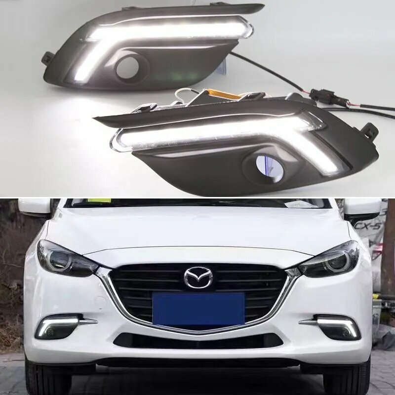 Фары автомобильные, Огни дневные ходовые, 2 шт, арт. Mazda 3 BM Рестайлинг 2016-2019