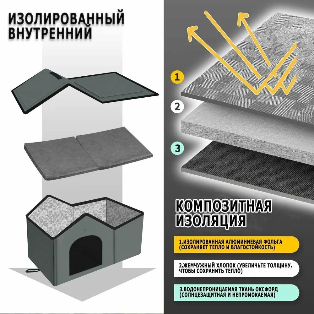 Домик для кошки и собак уличный, лежанка для кошек, дом, для кота, 580x340x380MM