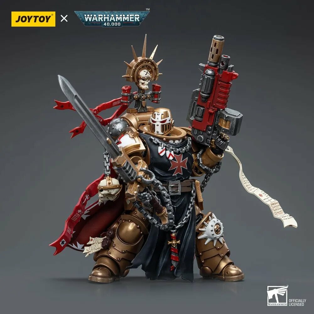 Подвижная фигурка JOYTOY Warhammer 40K 1/18 Верховный маршал черных тамплиеров Хельбрехт Подарочные модели