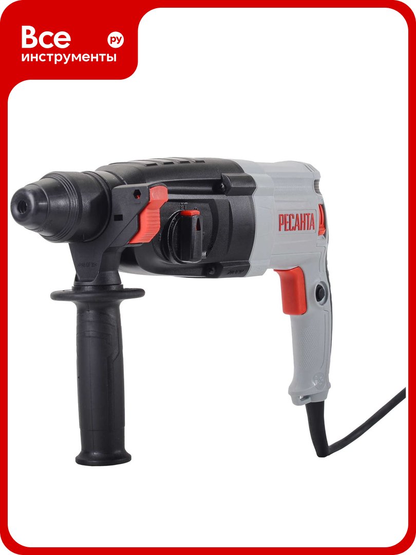 Перфоратор Ресанта П- 75/3/3, для ударного сверления и штробления твердых пород и материалов