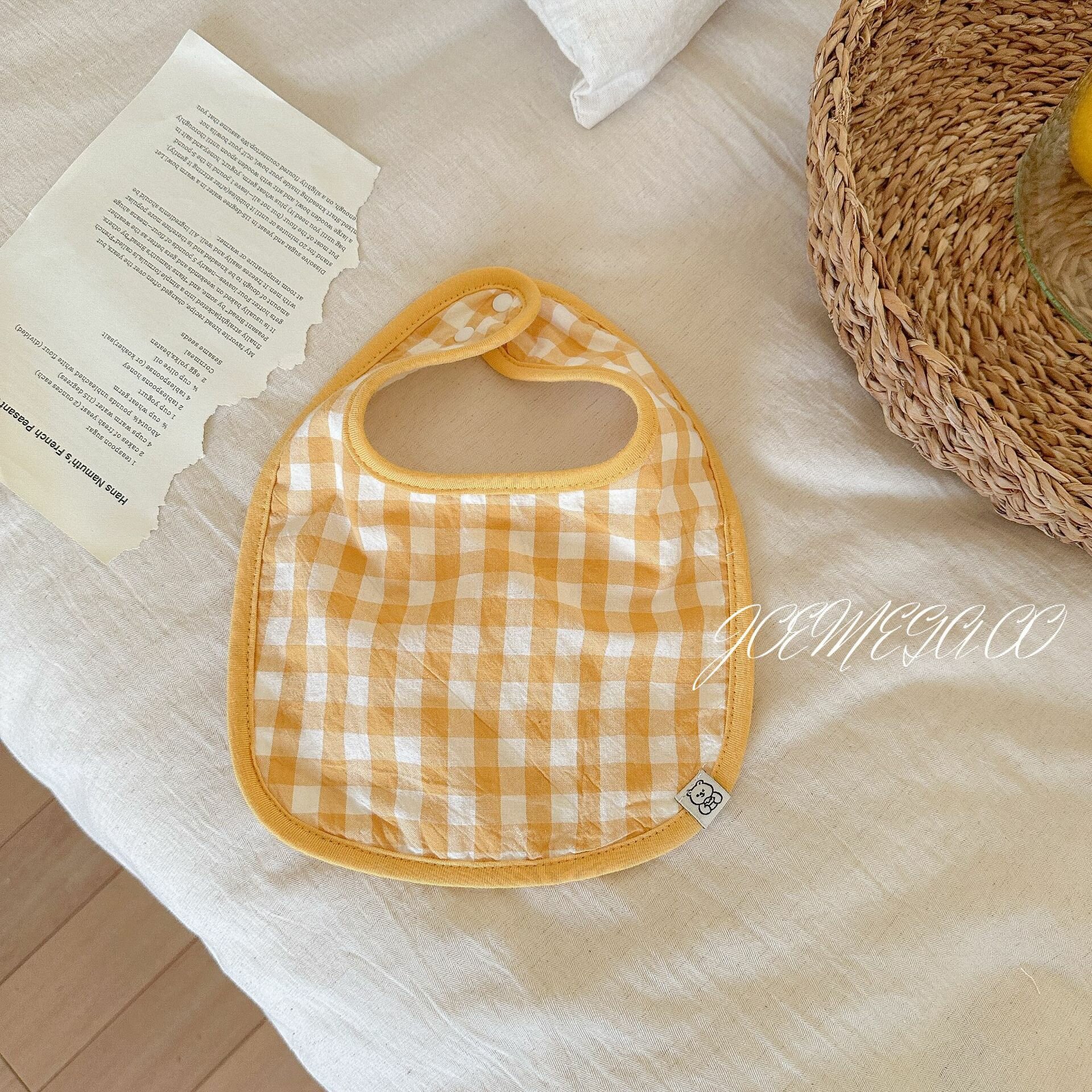 Корейский стиль INS, цветные клетчатые слюнявчики для младенцев, полотенца для слюней, чистый хлопок, класс А, U-образные слюнявчики для новорожденных 0-1-2 лет