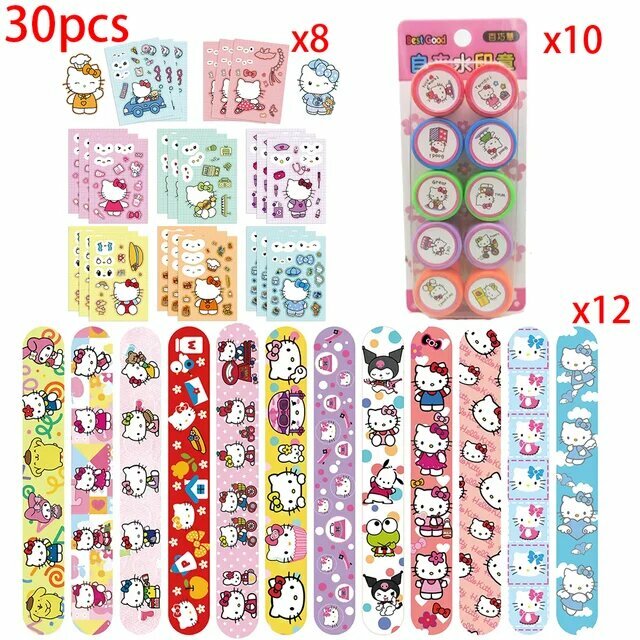 Украшения для дня рождения в стиле Hello Kitty, браслеты «Пат-а-бу», марки, наклейки, подарочные пакеты, торты, небольшие подарки, товары для вечеринок.