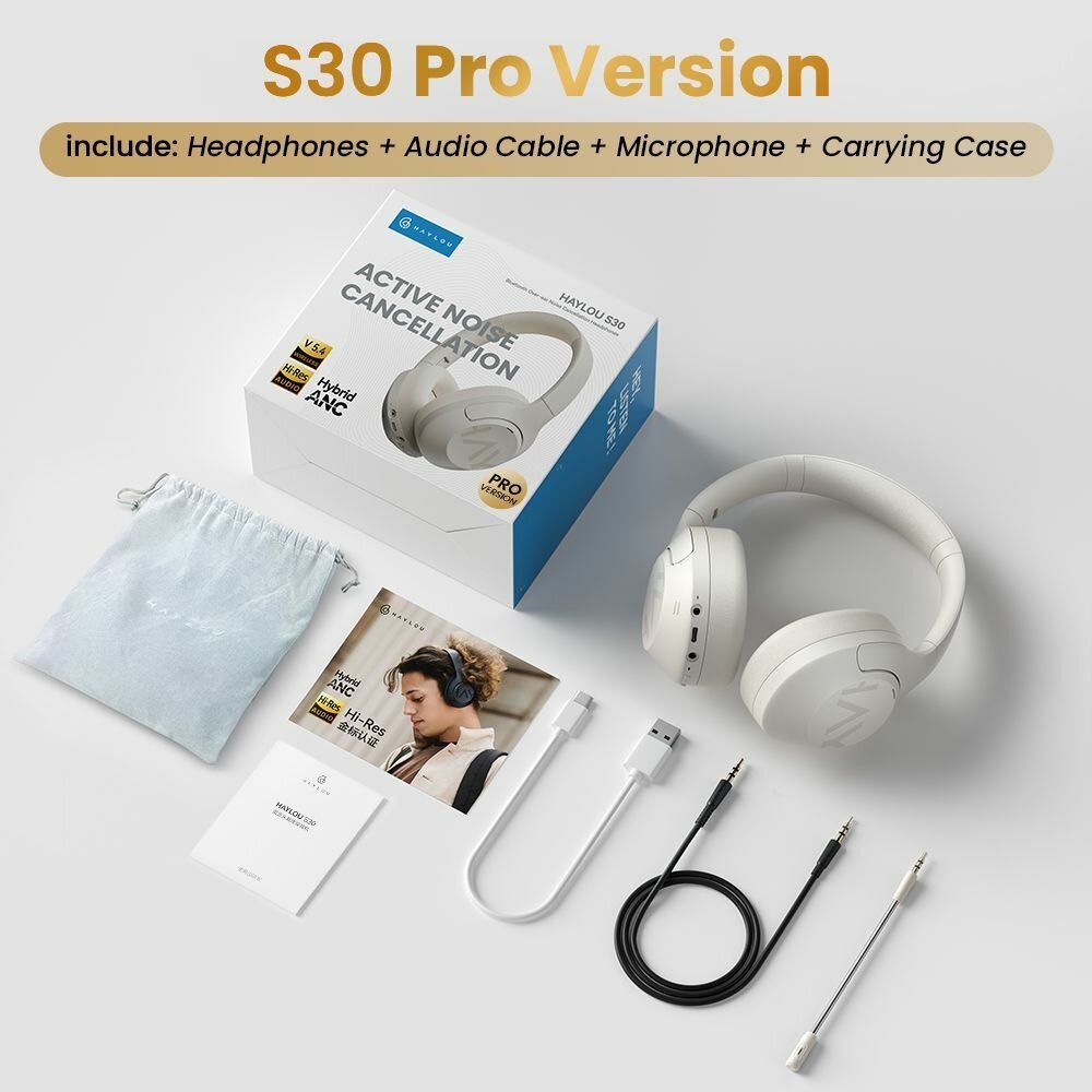 HAYLOU S30 pro Беспроводные наушники Bluetooth 5.4 с адаптивным шумоподавлением 43 дБ