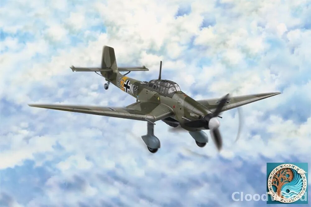 Trumpeter 80286 1:72 Немецкий пикирующий бомбардировщик Ju-87D-3 Сборная модель самолета