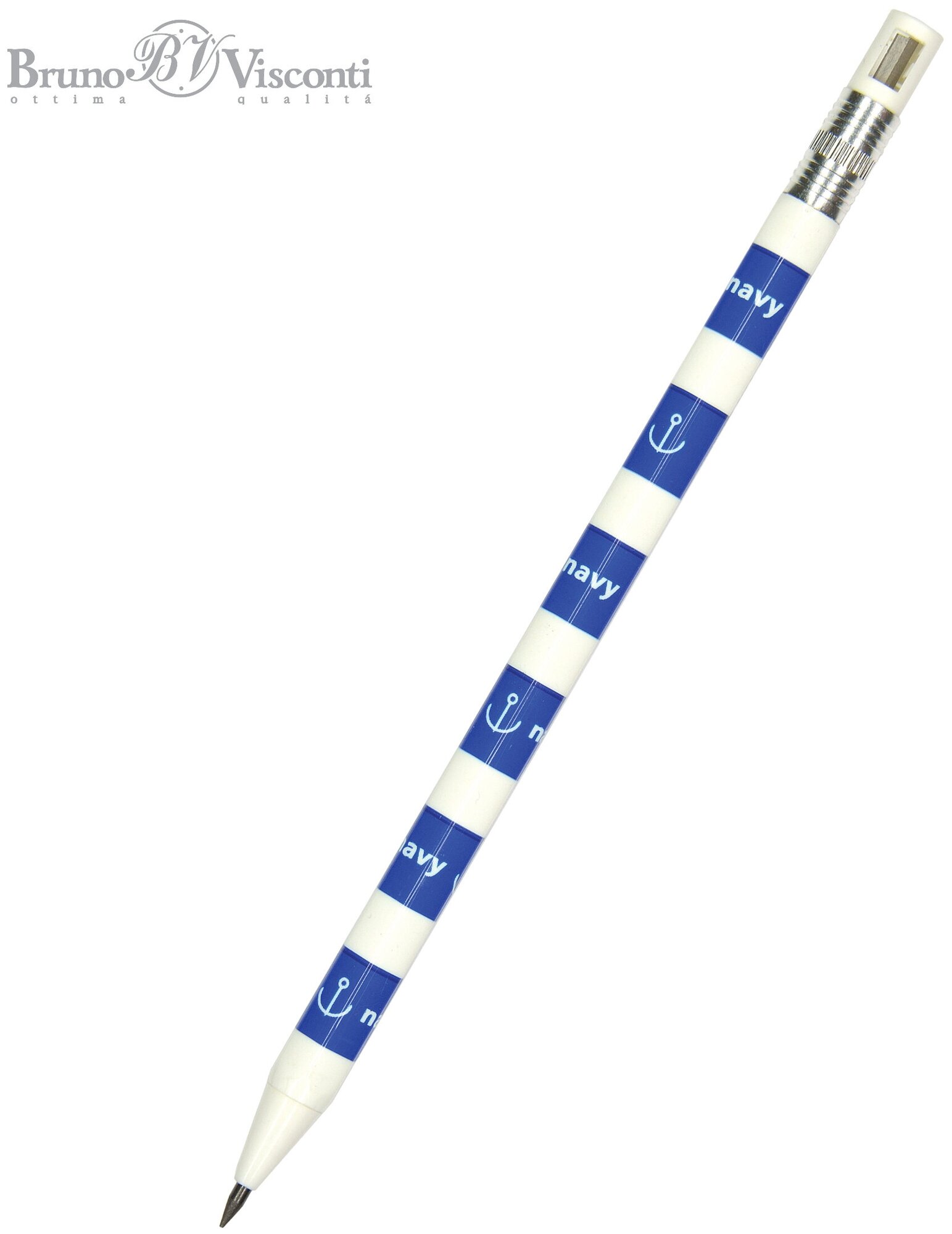 Карандаш механический BrunoVisconti, 2 ММ, НВ, с точилкой, FunGraphix "морская", Арт. 21-0041/01