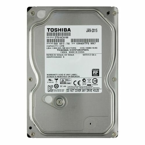 Жесткий диск Toshiba DT01ACA100, 1ТБ, HDD, SATA III, 3.5"