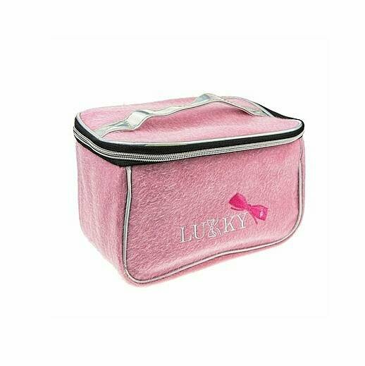 Lukky косметичка-чемоданчик ворс. с лого LUKKY, розовая,
