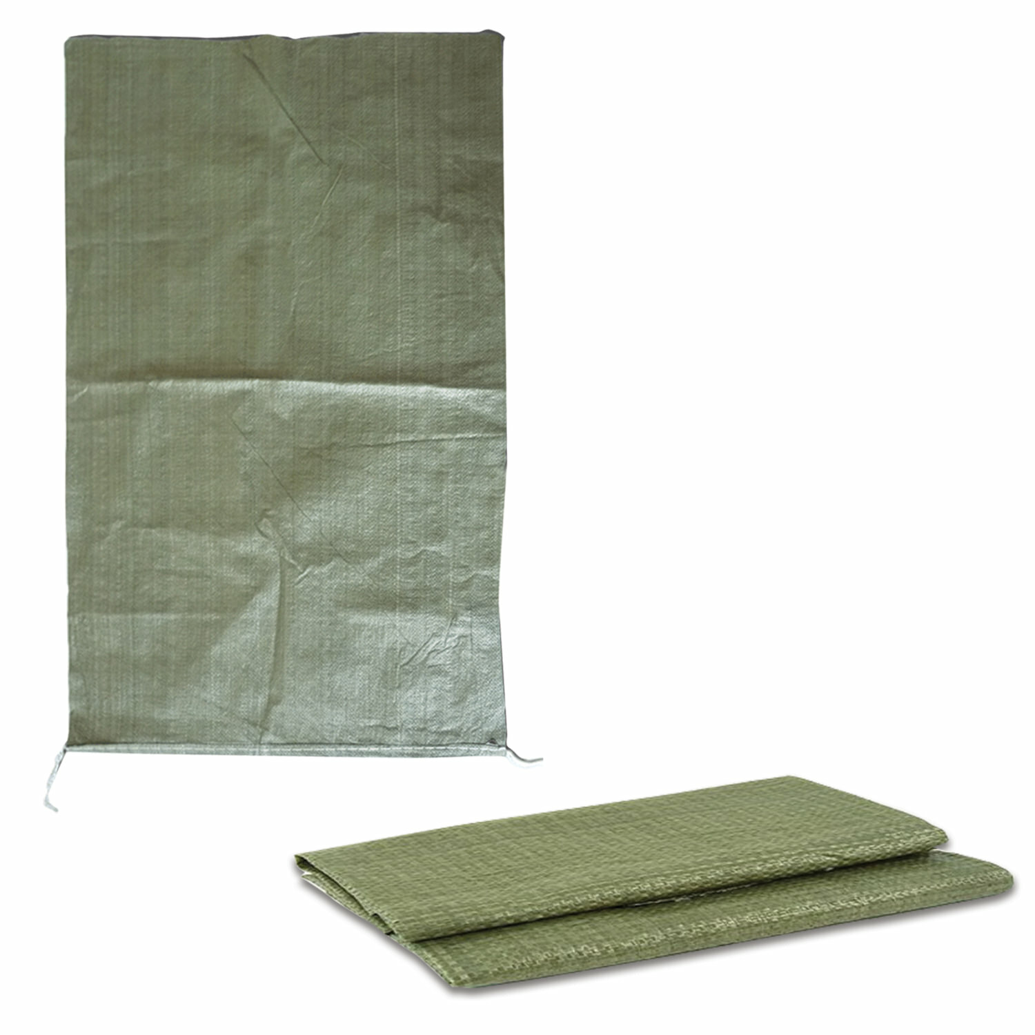 Мешки полипропиленовые до 50 кг, комплект 100 шт, 95х55 см, вес 47 г, для строительного/бытового мусора, зеленые, 601911