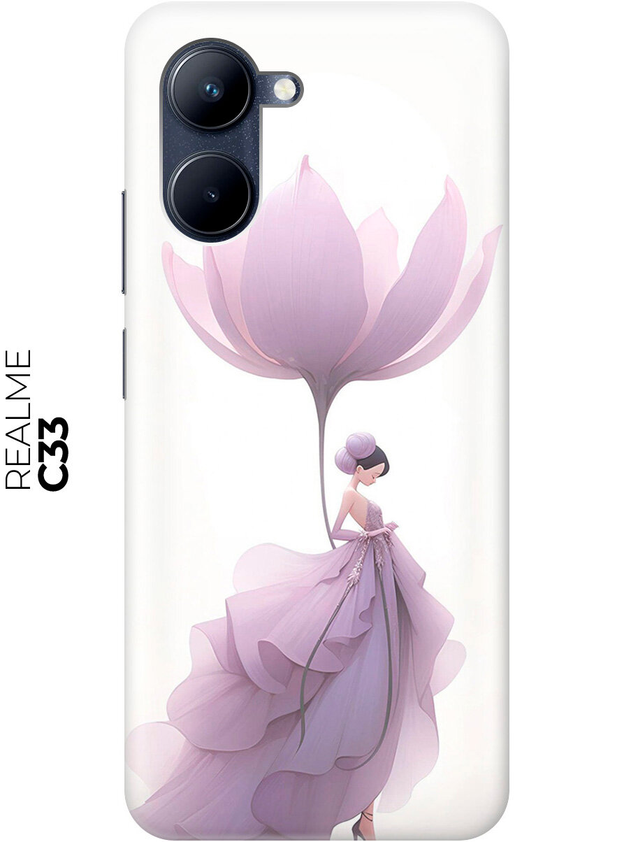 Силиконовый чехол на realme C33 / Рилми С33 с рисунком "Цветочная девушка"
