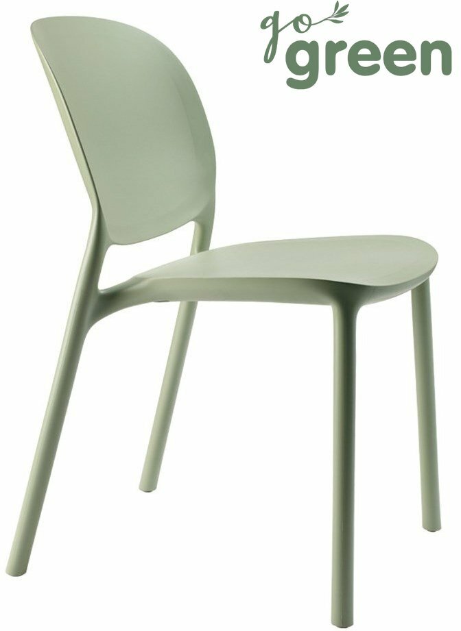 Стул пластиковый Scab Design Hug Зеленый шалфей Размеры: Высота 800мм Глубина 540мм Ширина 470мм
