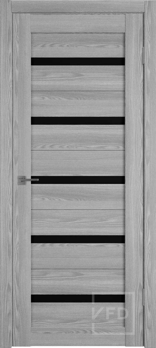 Атум 7 Серый дуб Лакобель черный 700*2000 (дверное полотно)
