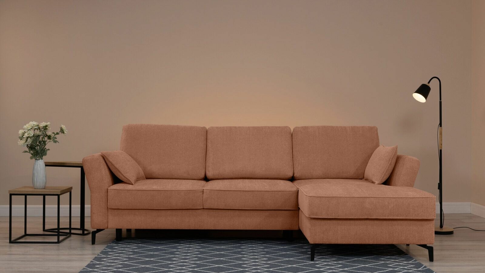 Диван-кровать угловой Askona (Аскона) Харпер-R-Тк. Raven 44, пантограф