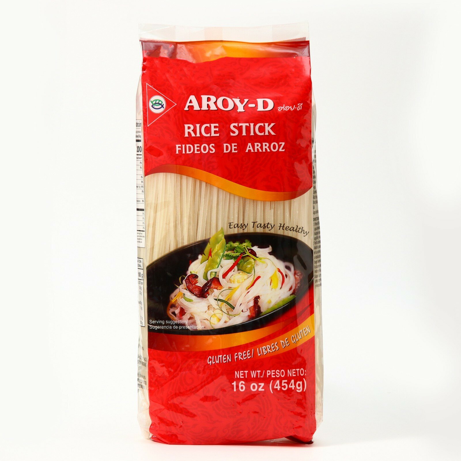 Рисовая лапша Aroy-D 1 мм 454 г Таиланд вегетарианская варка 3 минуты