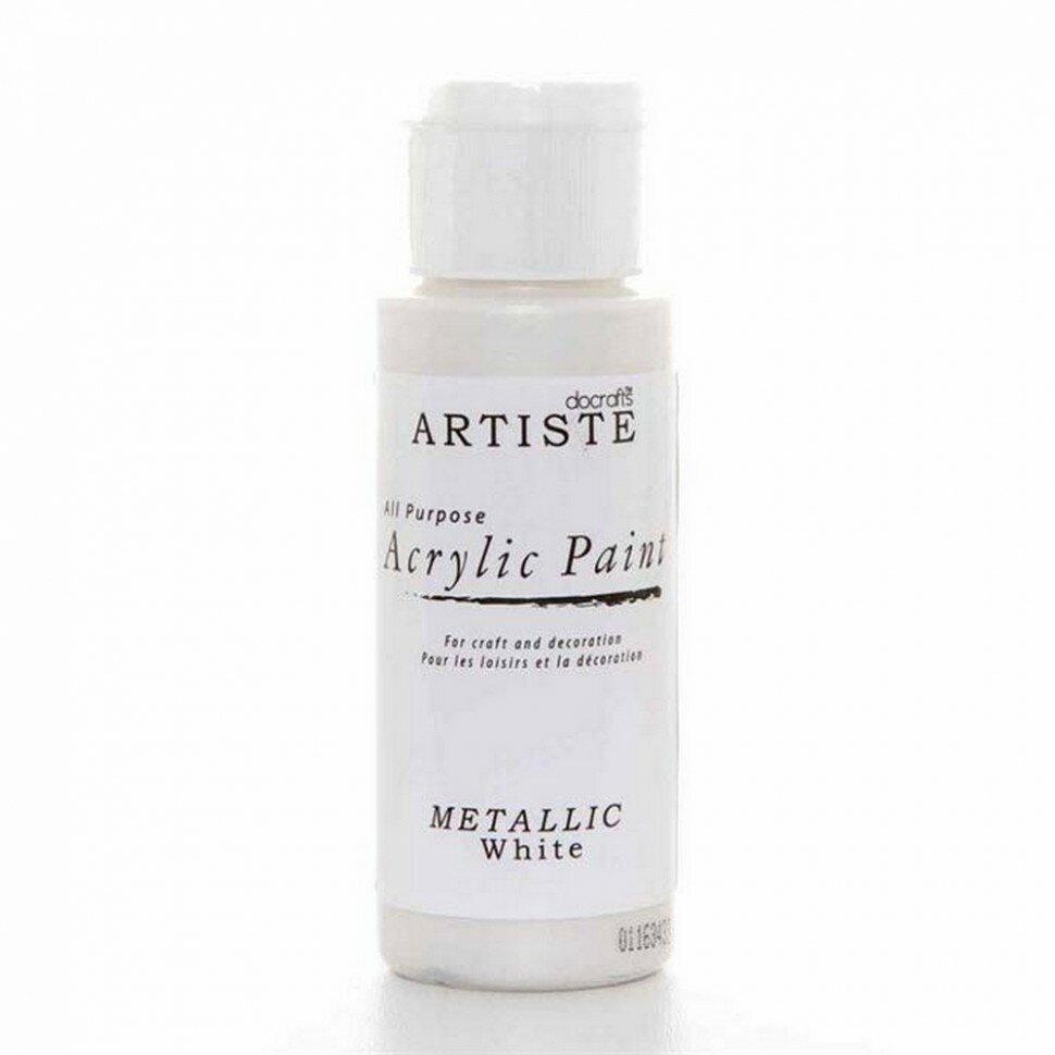 Docrafts DOA763106 Краска акриловая металлик Artiste Белая 59 мл