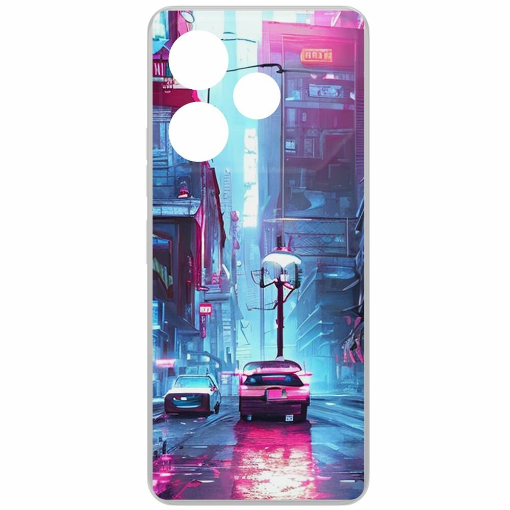 Чехол-накладка Krutoff Clear Case Киберпанк Улица для TECNO Pova 6