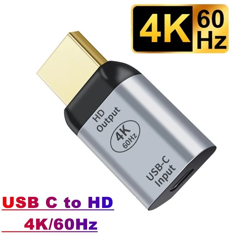 USB C на HDMI-совместимый адаптер 4K 60 Гц 4K