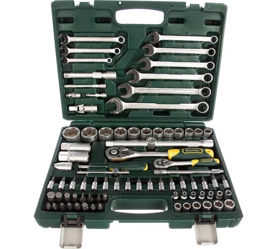 Набор торцовых головок 1/2",1/4", 82шт Kraftool EXPERT QUALITAT SUPER LOCK 27887-H82