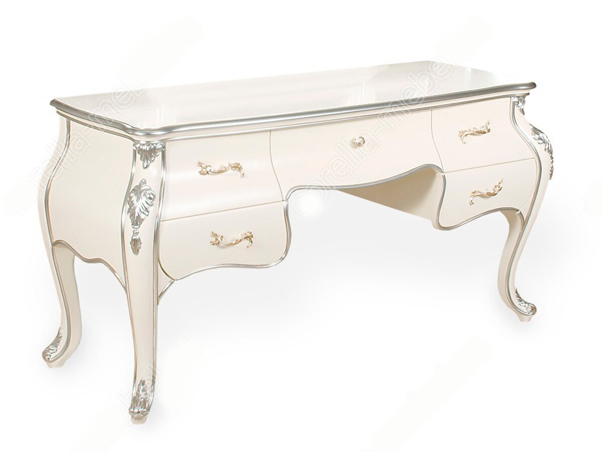 Письменный стол белый, на ножках классика