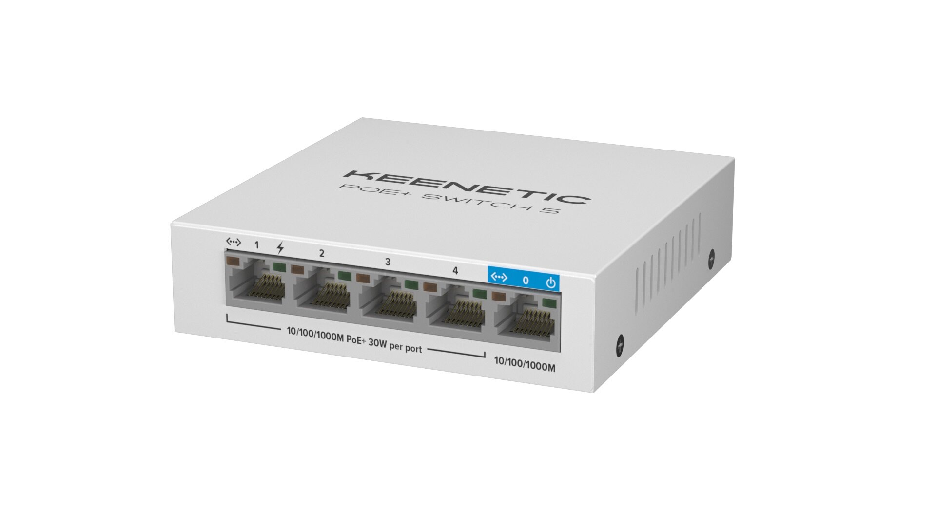 Keenetic PoE+ Switch 5 (KN-4610), (L2) 5x1Гбит/с 4PoE+ 60W Коммутатор неуправляемый