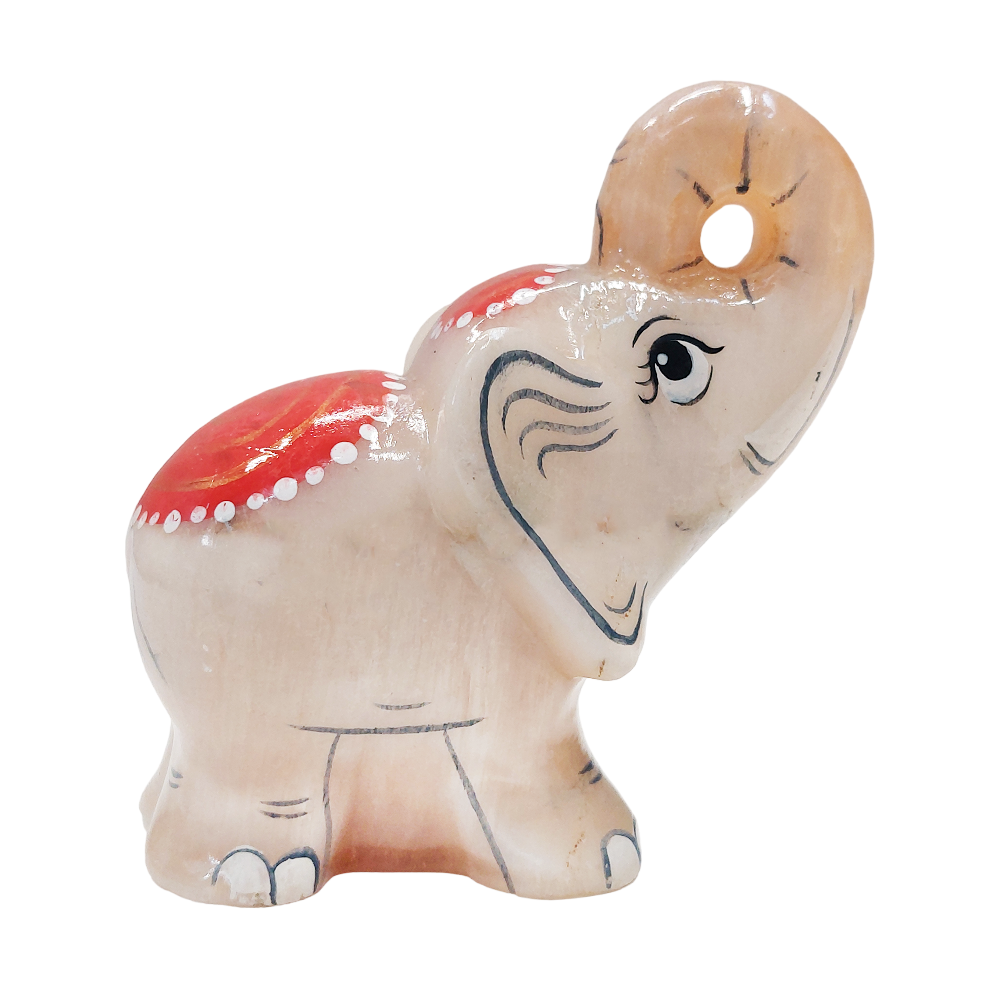 Фигурка из камня селенита "Слон индийский"