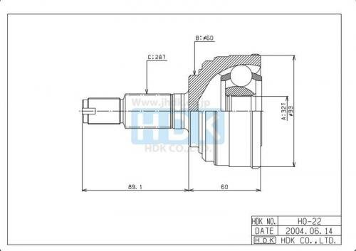 Граната наружная Hdk HO-22 Honda: 44014-SS0-000 44010SL4020 44010SS0010 44011-SL4-020 44306-SM-020 44306-SM4-020