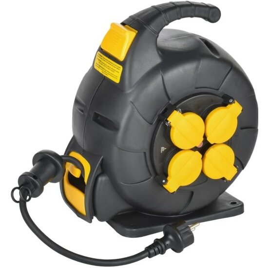 Удлинитель на катушке Iek TWIST 4х10м с заземл. с крышк. автосмотка 16А IP44 КГ 3х1.5кв. мм УК10 2P+PE/10м 4, TW-KP27-16-04-10-44