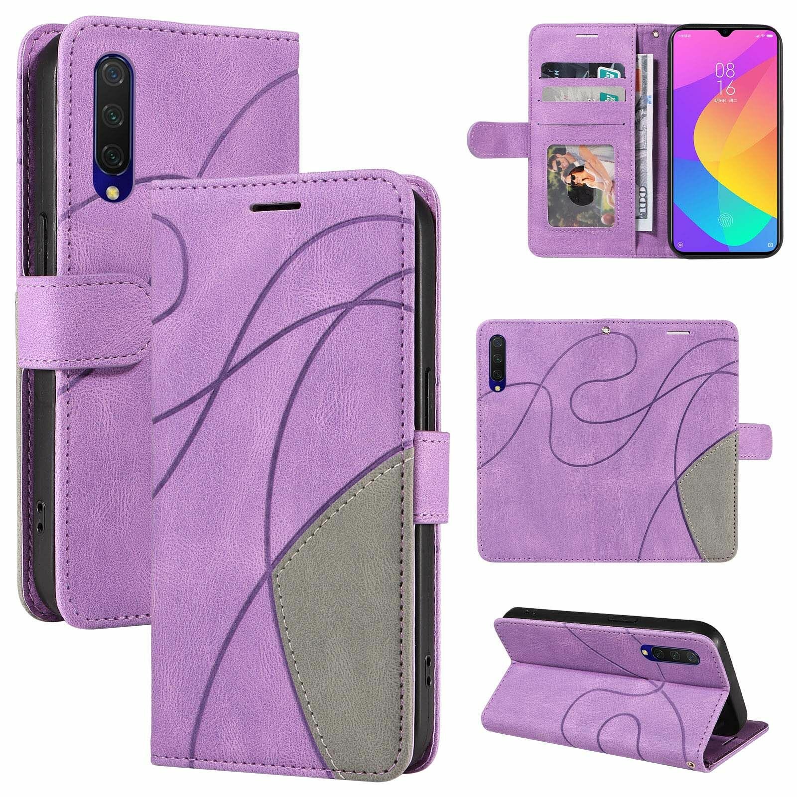 YIKATU Чехол Книжка Для Xiaomi Mi 9 Lite / CC9 / Сяоми Ми 9 Лайт / Ми СС9 Магнитной Застежкой Хлятиком И Отделением Под Карты Кожаный
